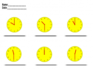 Yellow time worksheets