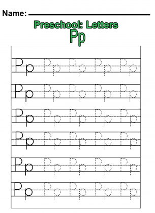 Preschool "P" Practice Worksheet