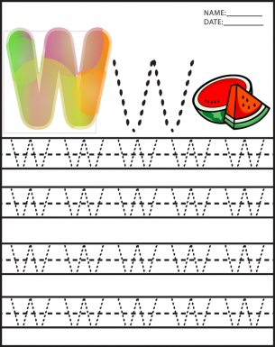 Alphabet Uppercase Letter W Worksheets