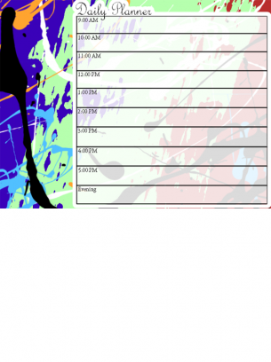 Paint Splatter Daily Calendar