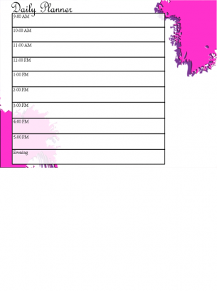 Pink Purple Floral Daily Calendar