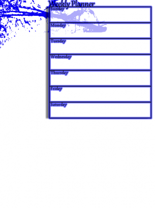 Blue Abstract Weekly Calendar