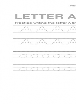 Practice Tracing the letter "A" Worksheet