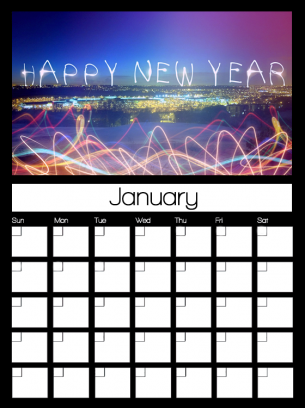 January Blank Monthly Calendar - Free Printable Online