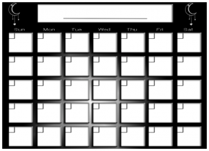 Black Moon Shine Blank Calendars - Free Printable Online