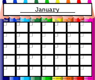 Free Monthly January Calendar - Free Printable Online