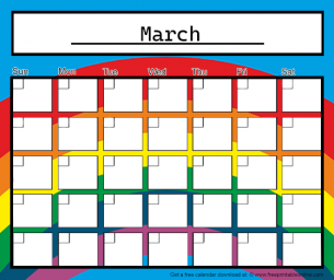 Free Monthly March Calendar - Free Printable Online