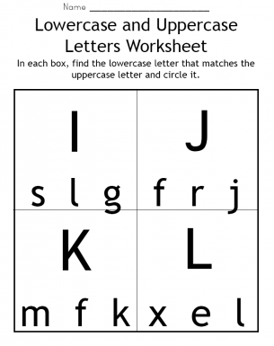 Uppercase Worksheet I-L