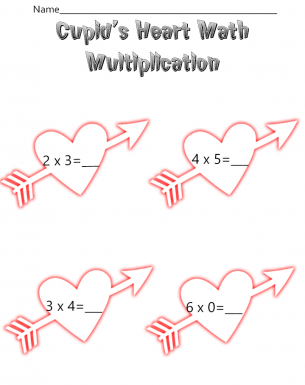 Math Multiplication Worksheets Hearts