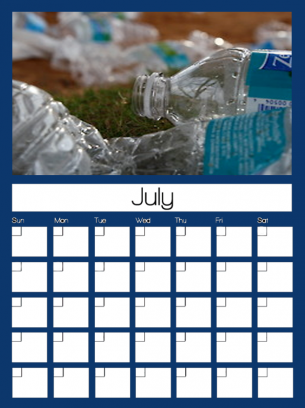 July RecyclingMonthly Calendars - Free Printable Online
