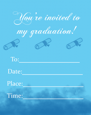 Blue Graduation Printable Invitations