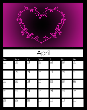 2013 April Monthly Calendars